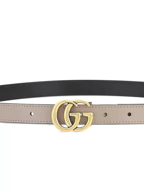 Gucci Reversible Belt With Logo Plaque - Neutrals