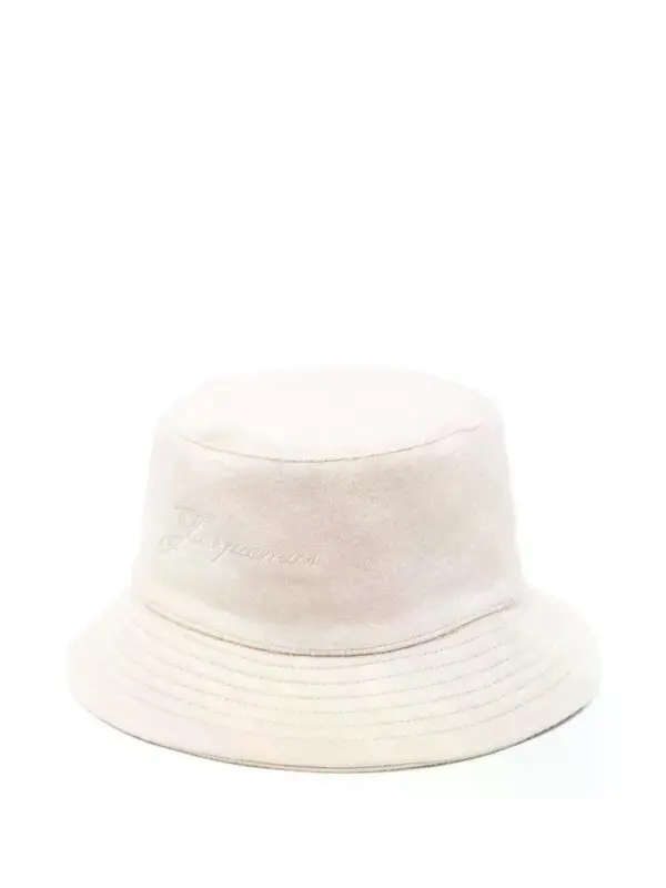 Jacquemus Embroidered-logo Bucket Hat - Neutrals