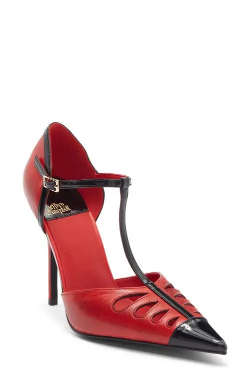 Jeffrey Campbell Nouvelle Pointed Toe Pump - Red/black Patent