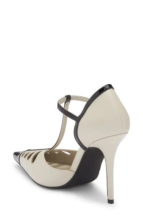 Jeffrey Campbell Nouvelle Pointed Toe Pump - Taupe/black Patent