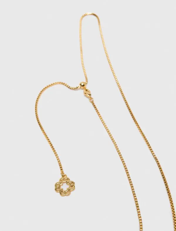 Maje Gold Plated Zodiac Sign Pendant Necklace - Libra