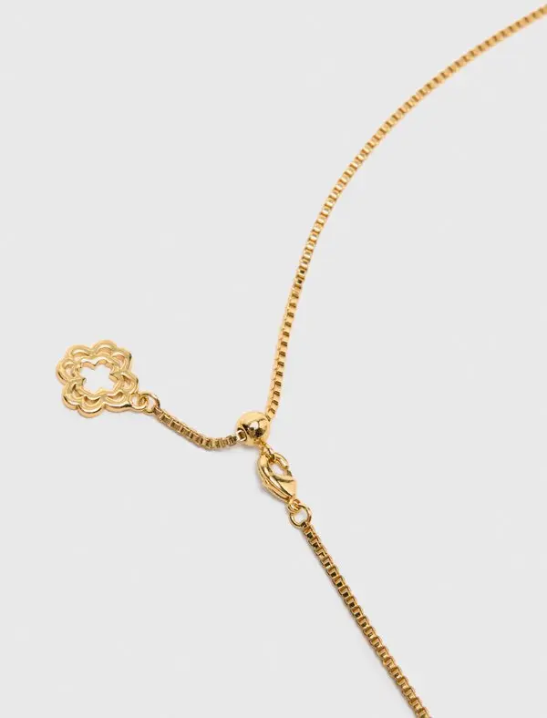 Maje Gold Plated Zodiac Sign Pendant Necklace - Libra