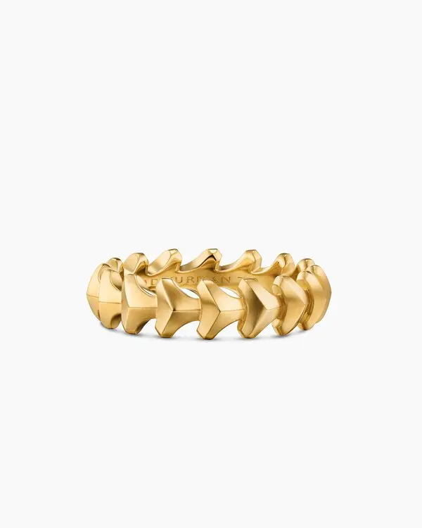 David Yurman Armory Band Ring In 18k Yellow Gold With Diamonds - All 18k Yellow Gold