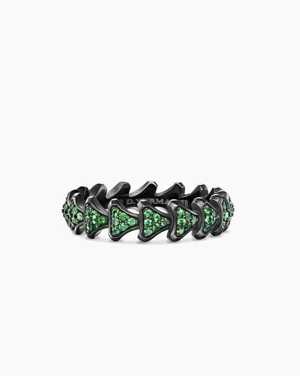 David Yurman Armory Band Ring - Tsavorite
