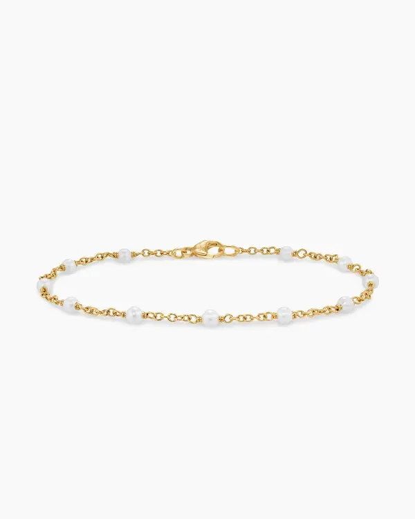 David Yurman Classics Station Bracelet - Pearl