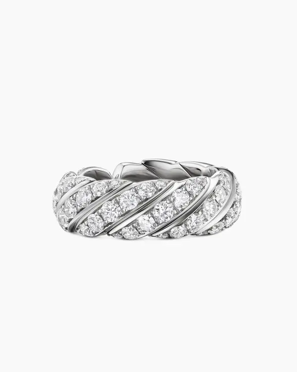 David Yurman Sculpted Cable Flex Band Ring - Diamond