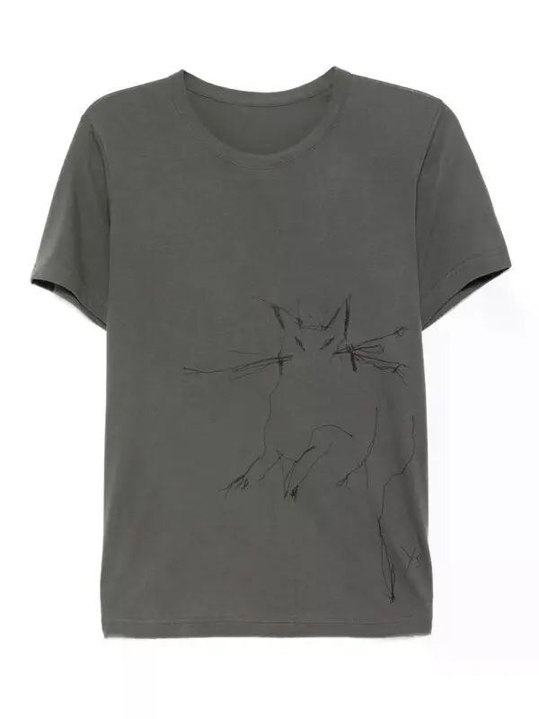 Y’s Animal-print Cotton T-shirt