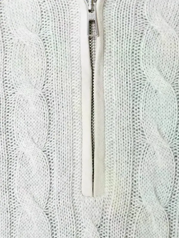 Loro Piana Cable Knit Zip-up Sweater