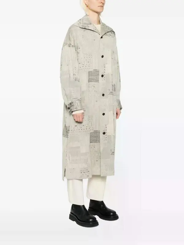 Y’s Patterned Buttoned Coat