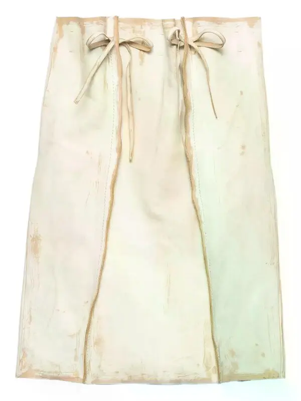 Prada Leather Regular Fit Skirt - White