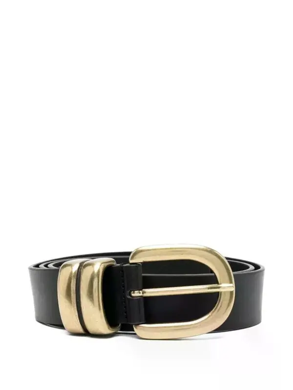 BY MALENE BIRGER Buckle Leather Belt - Black