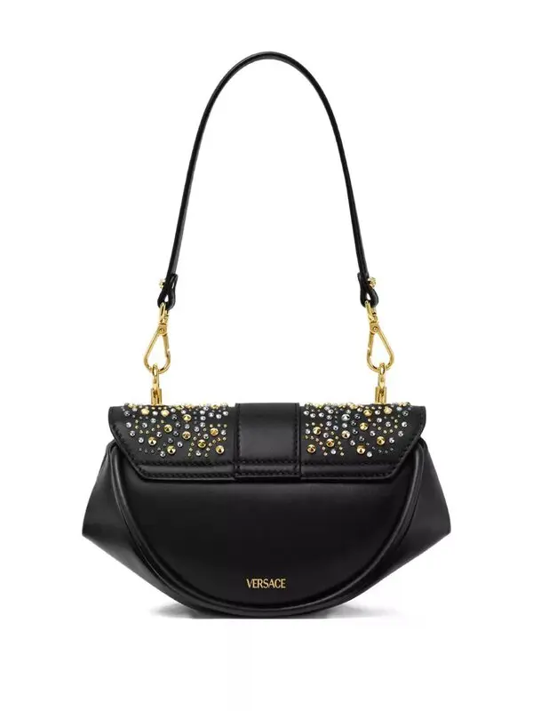 Versace Stud-embellished Shoulder Bag - Black