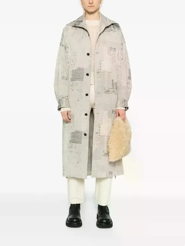 Y’s Patterned Buttoned Coat