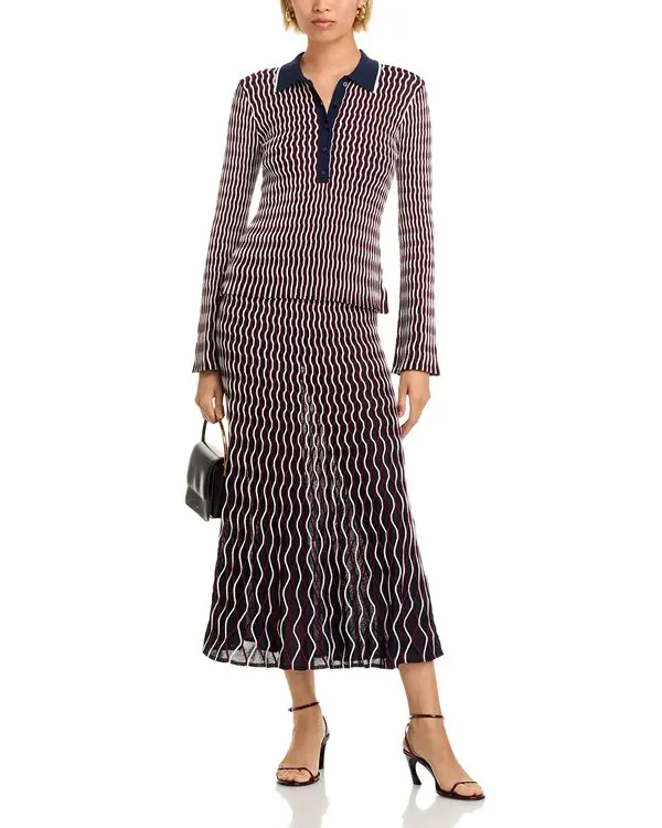 Simkhai Aliza Wavy Striped Skirt