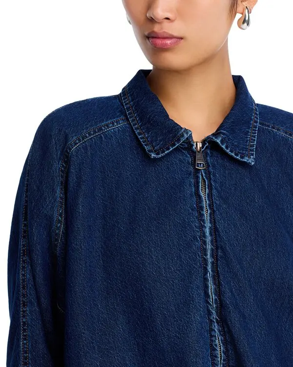 Steve Madden Denim Bubble Bomber Jacket