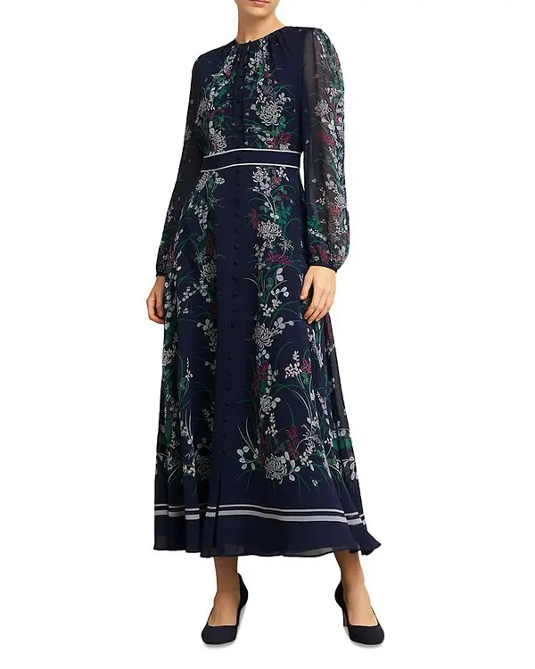 HOBBS LONDON Sia Silk Dress - Midnight