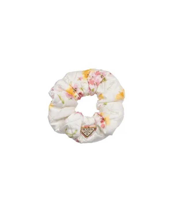 Prada Floral-print Satin Scrunchie - Multi