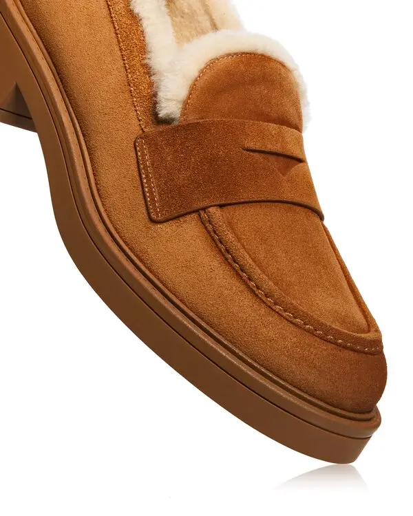 STUART WEITZMAN Celia Lite Shearling Lined Loafers - Doe