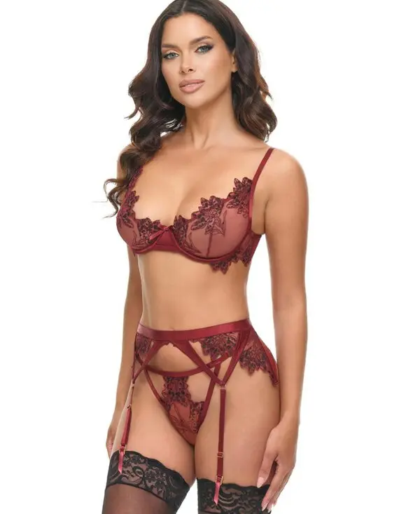 OH LA LA CHERI Nina Sheer 3 Piece Bra Set