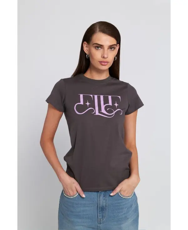 ELLE COLLECTION Logo Graphic T-shirt