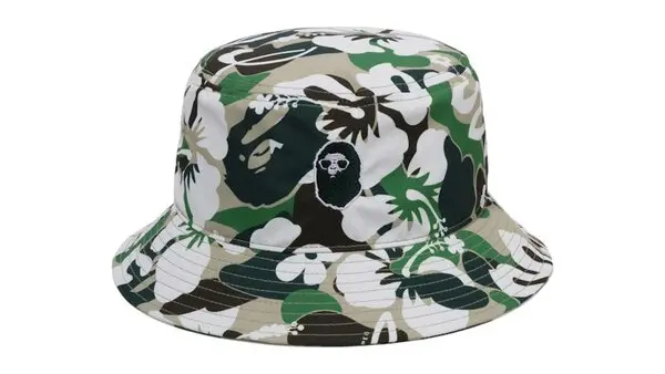 A BATHING APE Camo Bucket Hat - Green