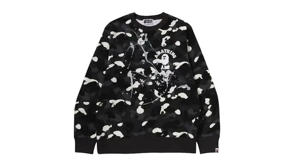 A BATHING APE City Camo Painting Crewneck Sweatshirt - Black