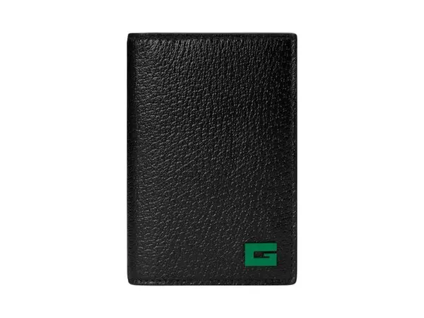 Gucci Logo G Bifold Long Card Holder - Black/green