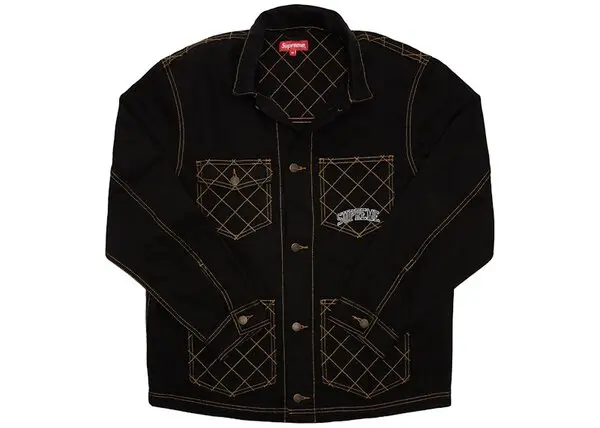 Supreme Diamond Stitch Denim Chore Coat