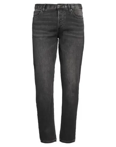Hugo Jeans In Cotton Blend With Leather Trims - Black