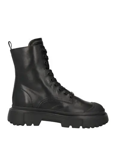 Hogan Leather Lace-up Combat Boots
