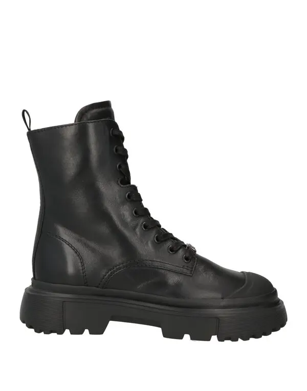 Hogan Leather Lace-up Combat Boots