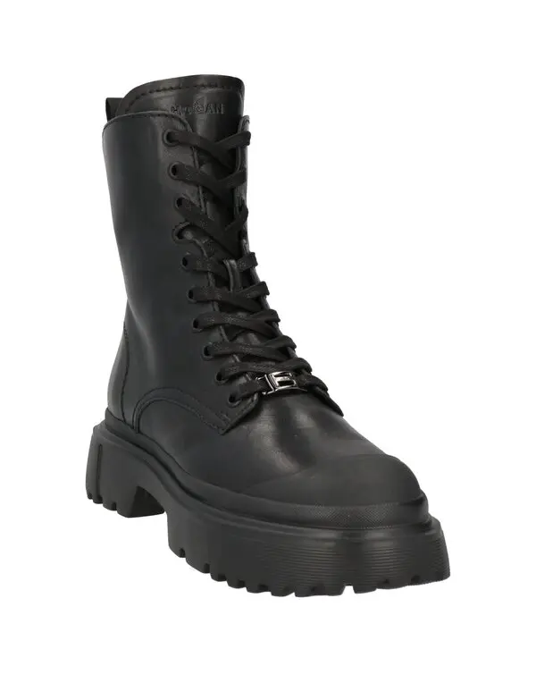 Hogan Leather Lace-up Combat Boots