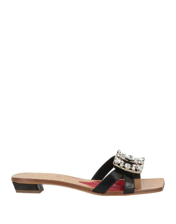 ROGER VIVIER Calfskin Sandals With Crystal Embellishments