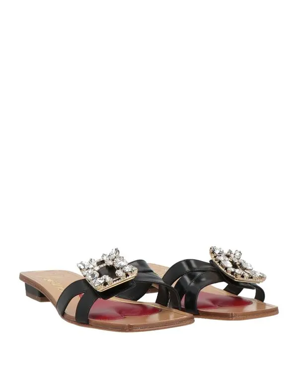 ROGER VIVIER Calfskin Sandals With Crystal Embellishments