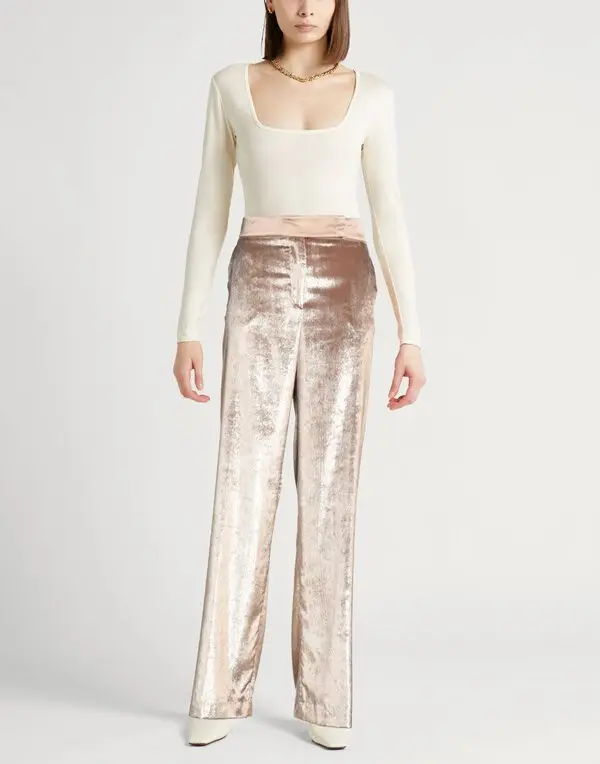 Peserico Straight-leg Pants With Velvet And Metallic Detailing