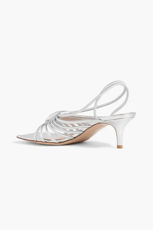 GIANVITO ROSSI Hellen 55 Metallic Slingback Sandals