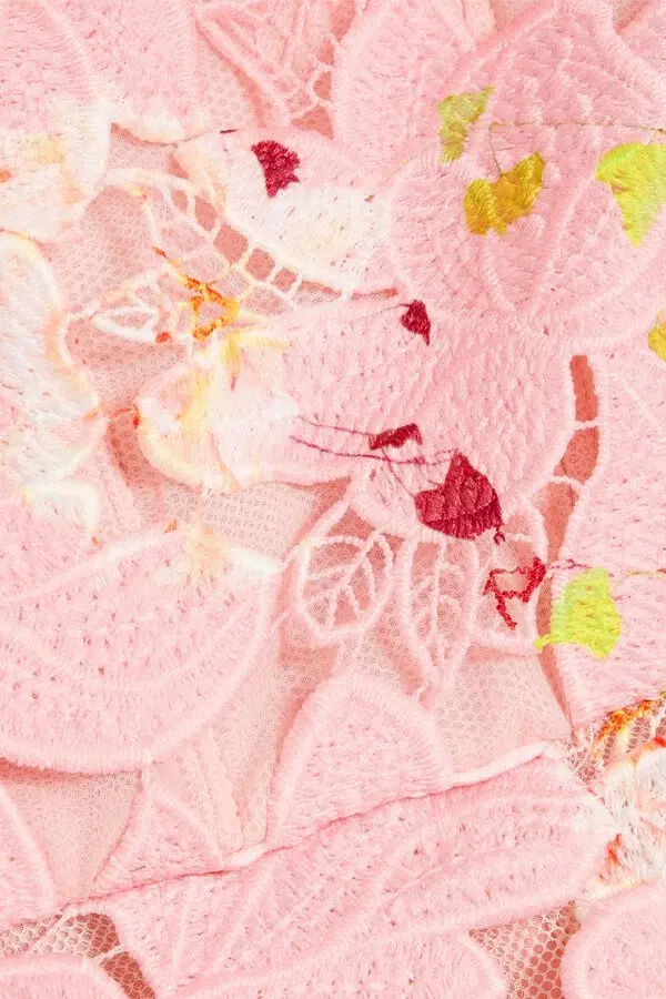 Buy Monique Lhuillier Printed Guipure Lace Mini Dress - Baby Pink At 54%  Off | Editorialist
