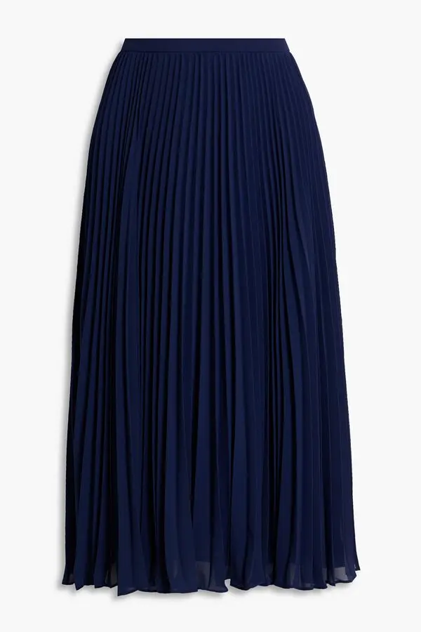 MIKAEL AGHAL Pleated Chiffon Midi Skirt