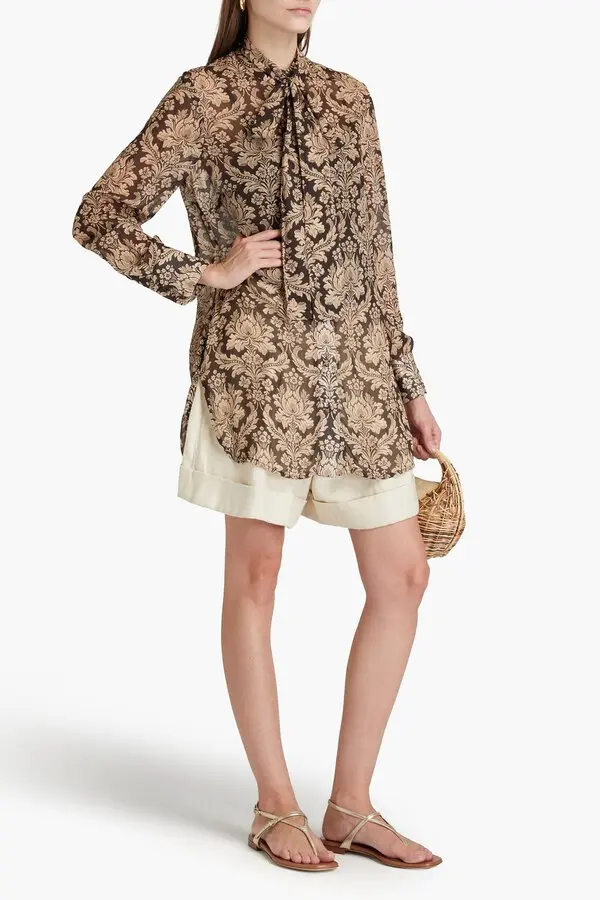 Zimmermann Floral-print Chiffon Shirt