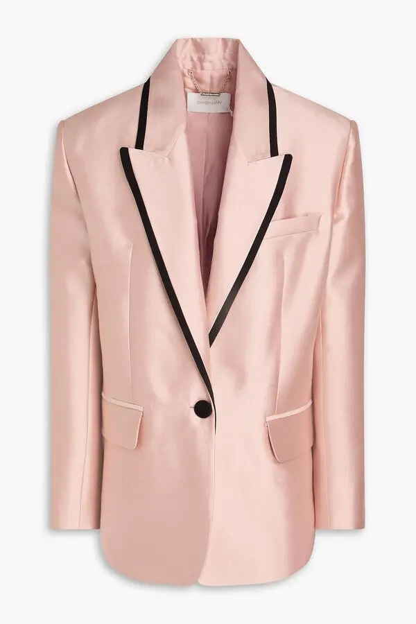 Zimmermann Wool And Silk-blend Blazer - Blush