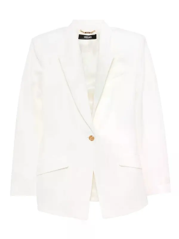 Versace Wool Single-breasted Blazer - Neutrals