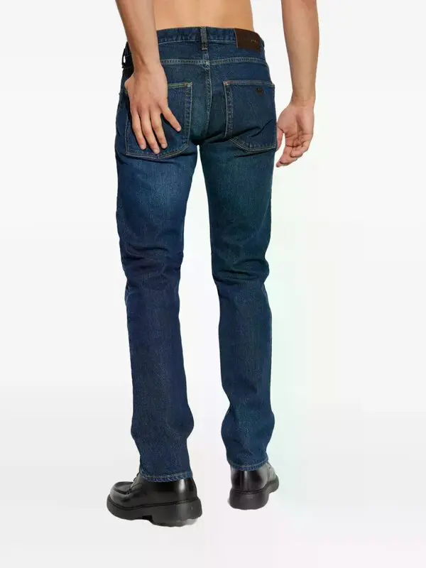 Emporio Armani Logo-motif Jeans - Blue