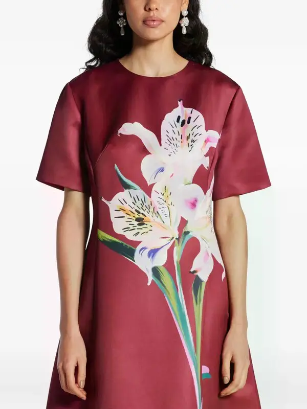 chinese dress ladies Leo Lin Rosario Appliqué Bustier Mini Dress - Lily Print in Snow