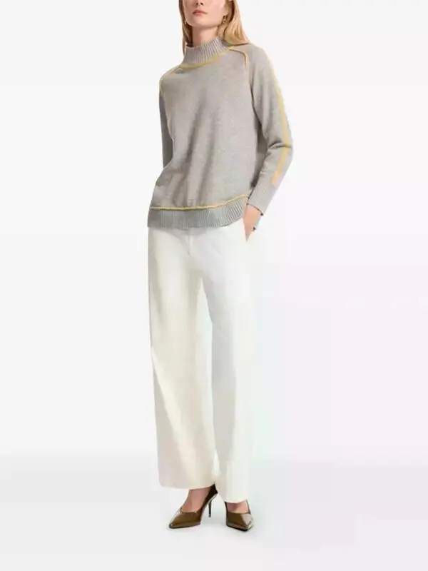 ELENA MIRO` High-neck Sweater With Contrast Details