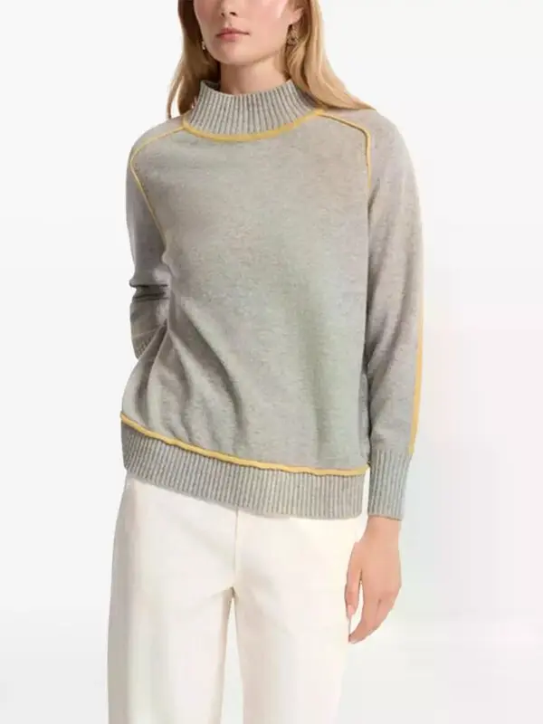 ELENA MIRO` High-neck Sweater With Contrast Details
