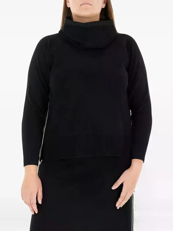 ELENA MIRO` Cowl-neck Side-stripe Sweater