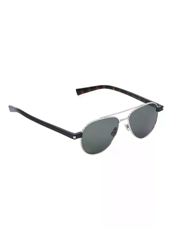 Saint Laurent Pilot Frame Sunglasses - Silver