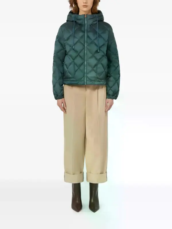 Max Mara Quilted Hooded Jacket - Green