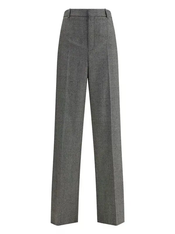 Saint Laurent Check-pattern Wool Trousers