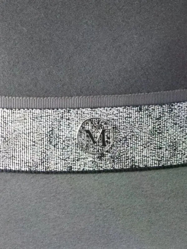 MAISON MICHEL Logo-plaque Wide-brim Hat - Grey